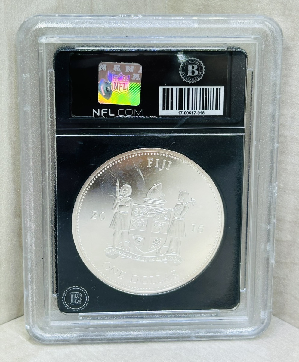 2015 AUTHENTICATED NFL SILVER DOLLAR COIN BRADFORD EXCHANGE NEW YORK ...
