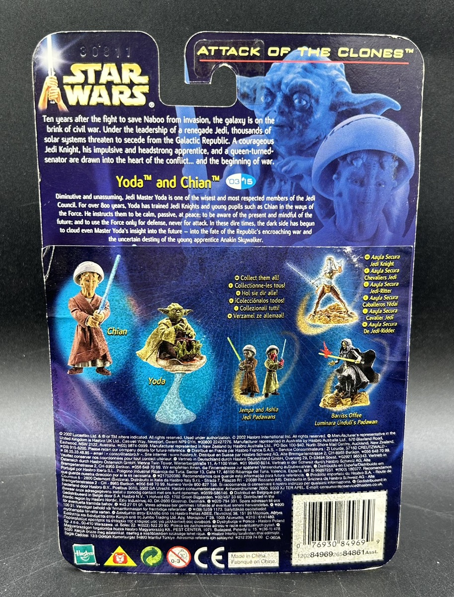 STAR WARS ATTACK OF THE CLONES YODA & CHIAN ACTION FIGURES HASBRO Brand ...