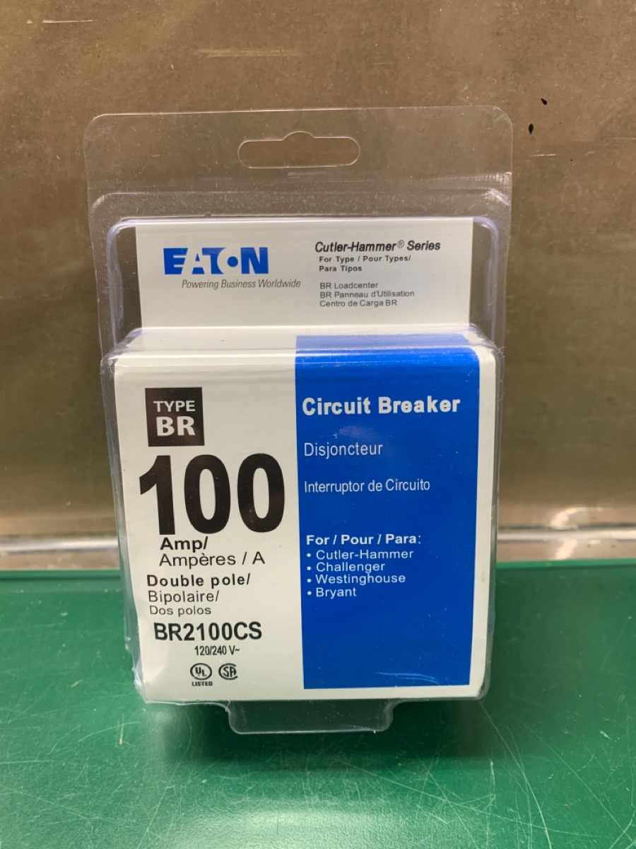 Eaton BR 100A 2-pole 120/240V Thermal Magnetic Circuit Breaker Brand ...