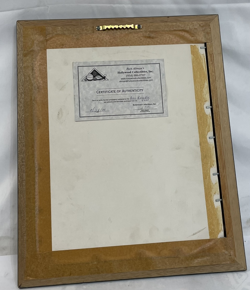 BILL RUSSELL SELF SIGNED MEMORABILIA PRINT PLAQUE Very Good | Buya