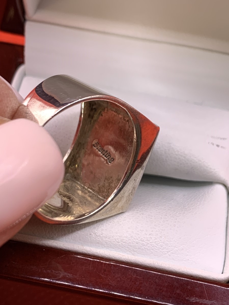 NATIVE AMERICAN PUEBLO NIGHT SKY DESIGN MULTICOLORED INLAY RING Pre-owned | Buya