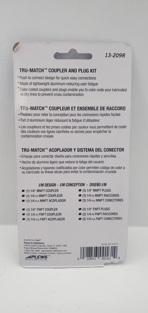 Tru Flate Tru Connect 7 Piece Plug and Coupler Kit 13-209B Brand New | Buya