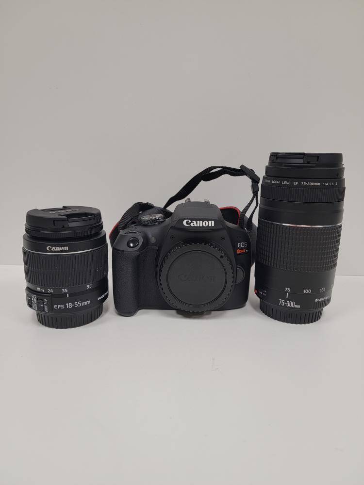 CANON EOS REBEL T7 BUNDLES WITH 2 LENS, CASE, AND CHARGER Good | Buya