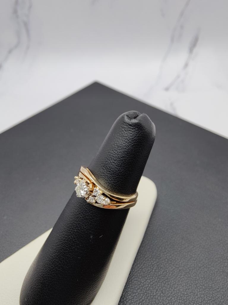 Lady's Diamond Engagement Ring 9 Diamonds .33 Carat T.W. 14K Yellow ...