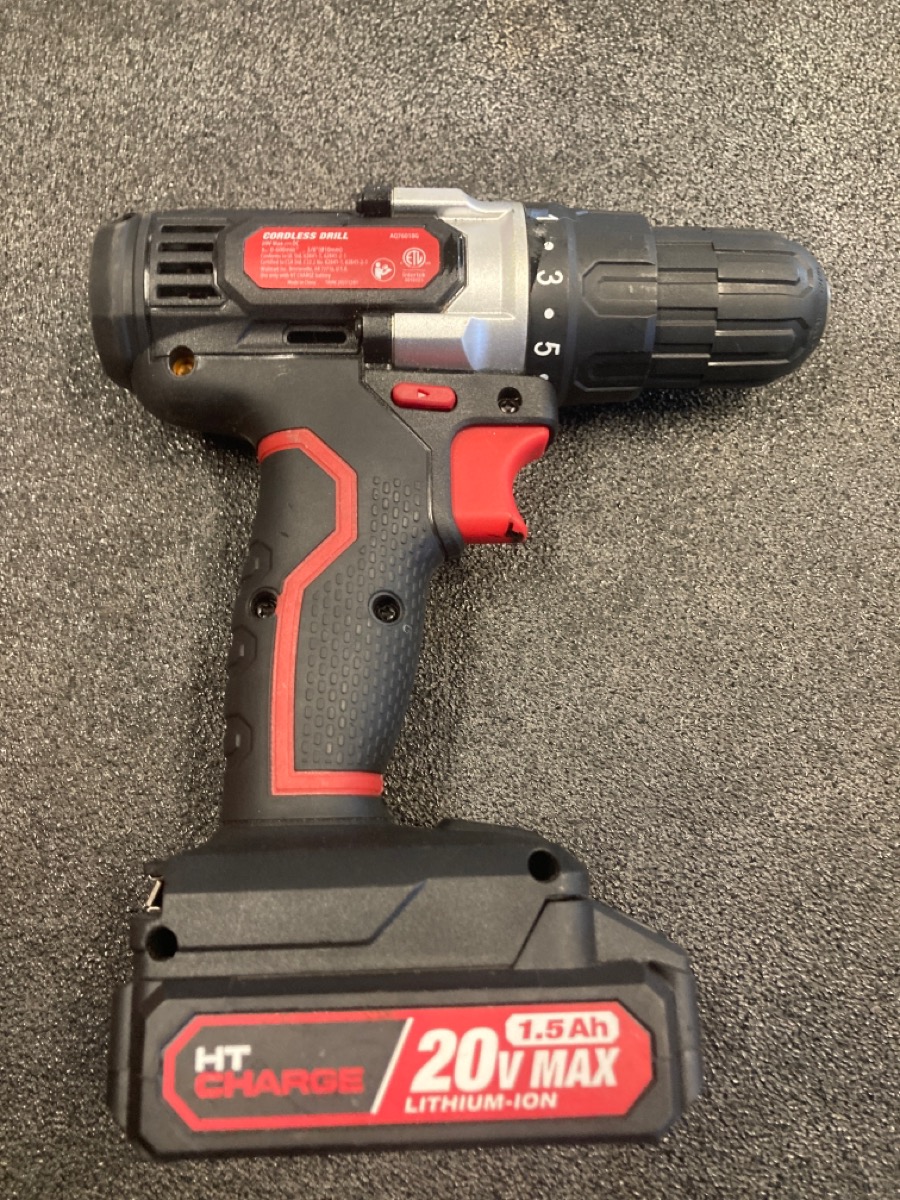 Hyper Tough 20V Max Lithium-Ion Cordless Drill, Variable Speed with 1 ...