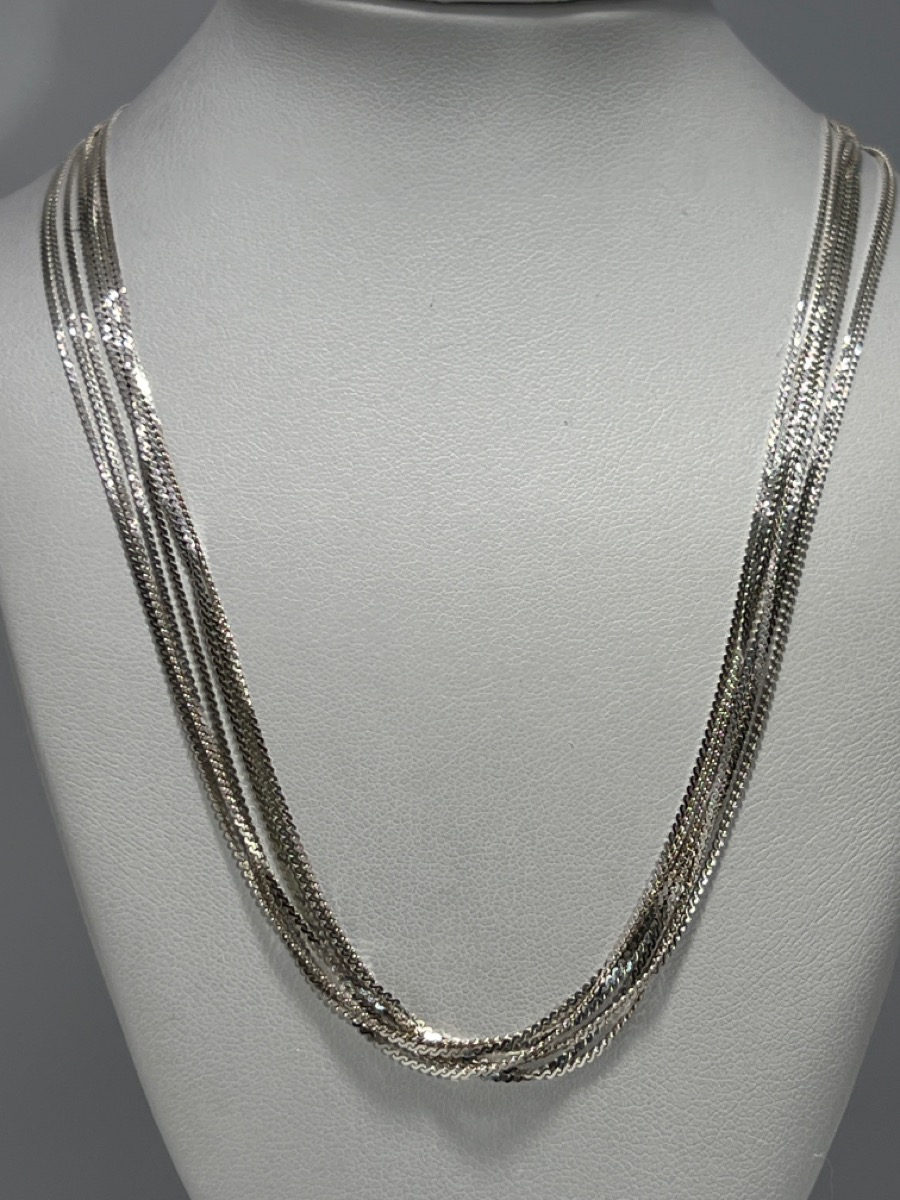 18" Silver Layered Serpentine Chain 925 Silver 9.7g Pre-owned | Carson ...