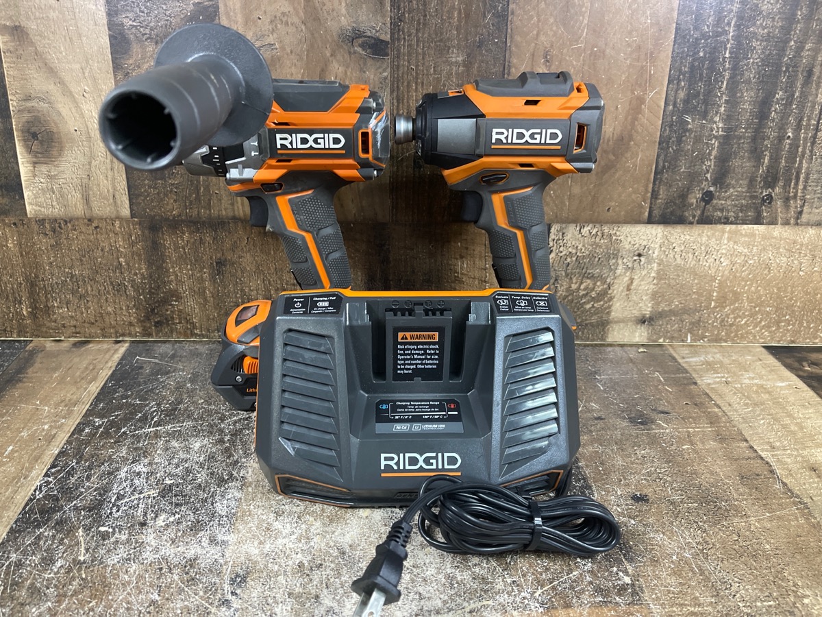 RIDGID R86116/R86037 - 1/2" DRILL / 1/4" IMPACT DRIVER SET WITH TWO ...