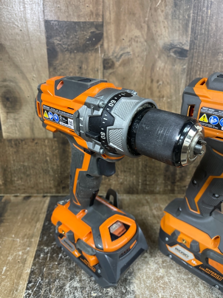 RIDGID R86116/R86037 - 1/2" DRILL / 1/4" IMPACT DRIVER SET WITH TWO ...