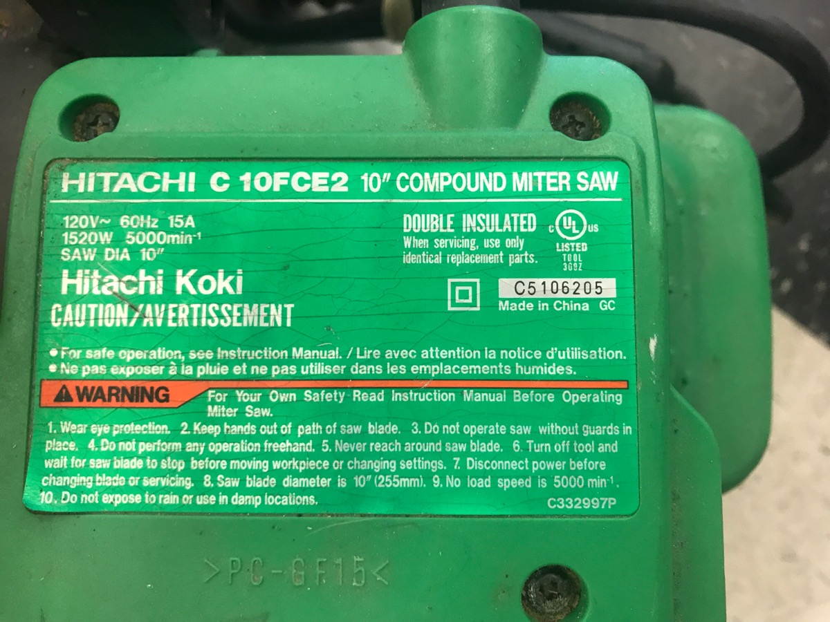HITACHI C10FCE2 10" MITER SAW Good | Pawn 1 | Spokane | WA