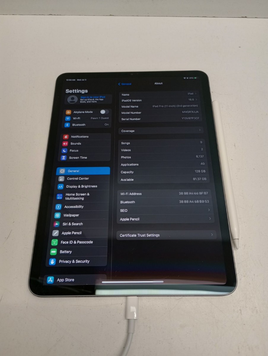 11" 128GB APPLE IPAD PRO 3RD GEN - MODEL A2377 Very Good | Pawn 1 ...