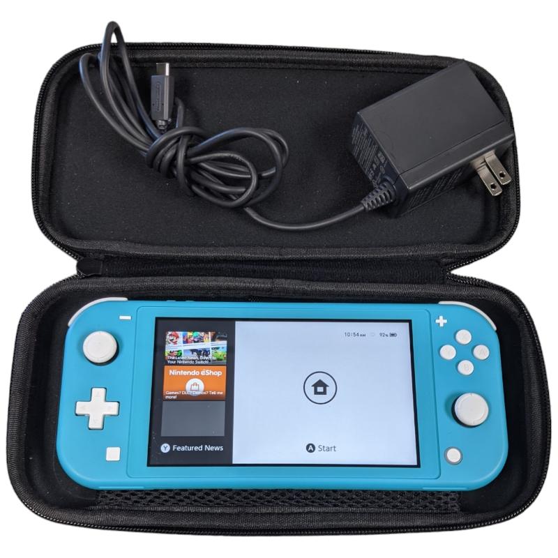NINTENDO SWITCH LITE HANDHELD - HDH-001 Turquoise With Mario Case Like New | Buya