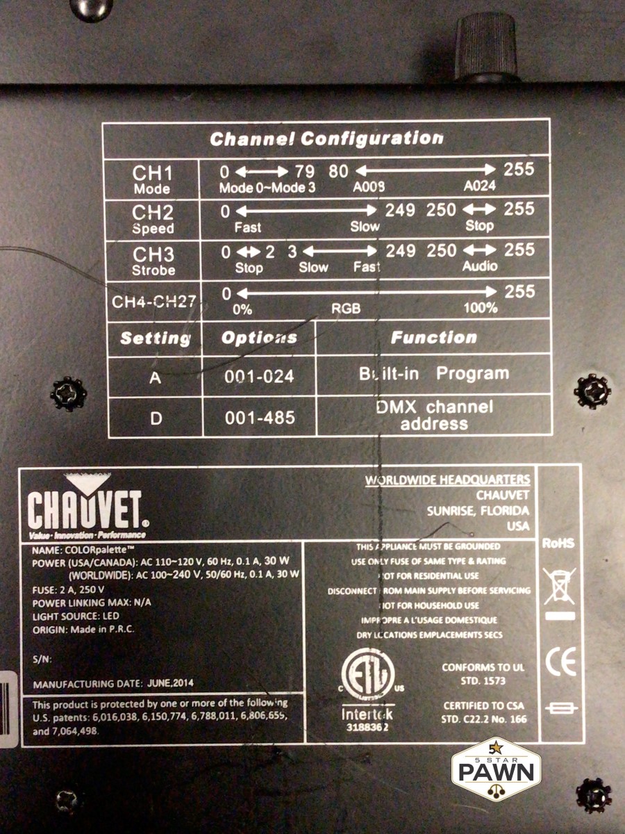 CHAUVET COLORpalette RGB LED Color Wash & Effect Panel For Parts Repair ...