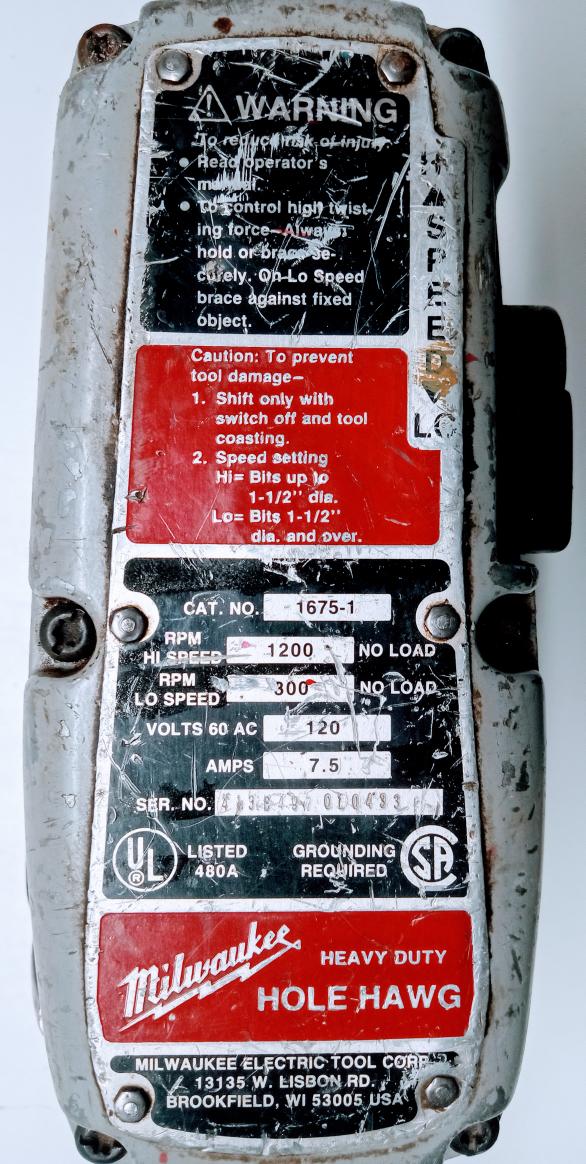 MILWAUKEE TOOLS 1675-1 HOLE HAWG Acceptable | Pawn 1 | Spokane | WA