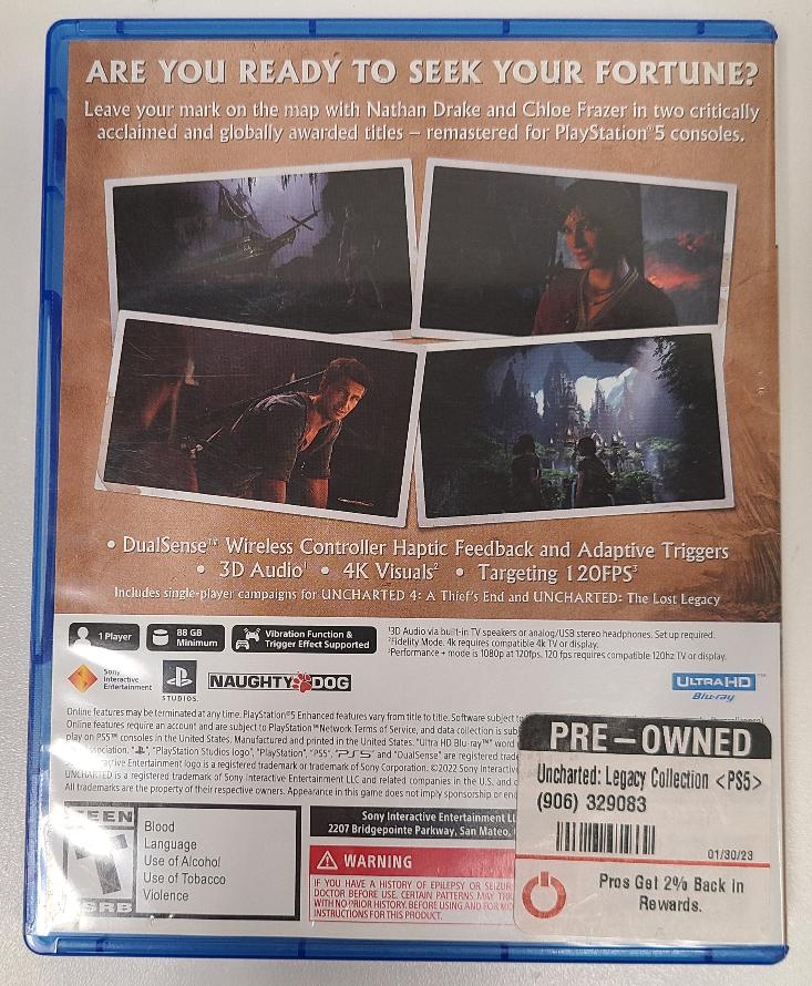 SONY UNCHARTED-LEGACY OF THIEVES COLLECTION - PS5 Good | Pawn 1 ...