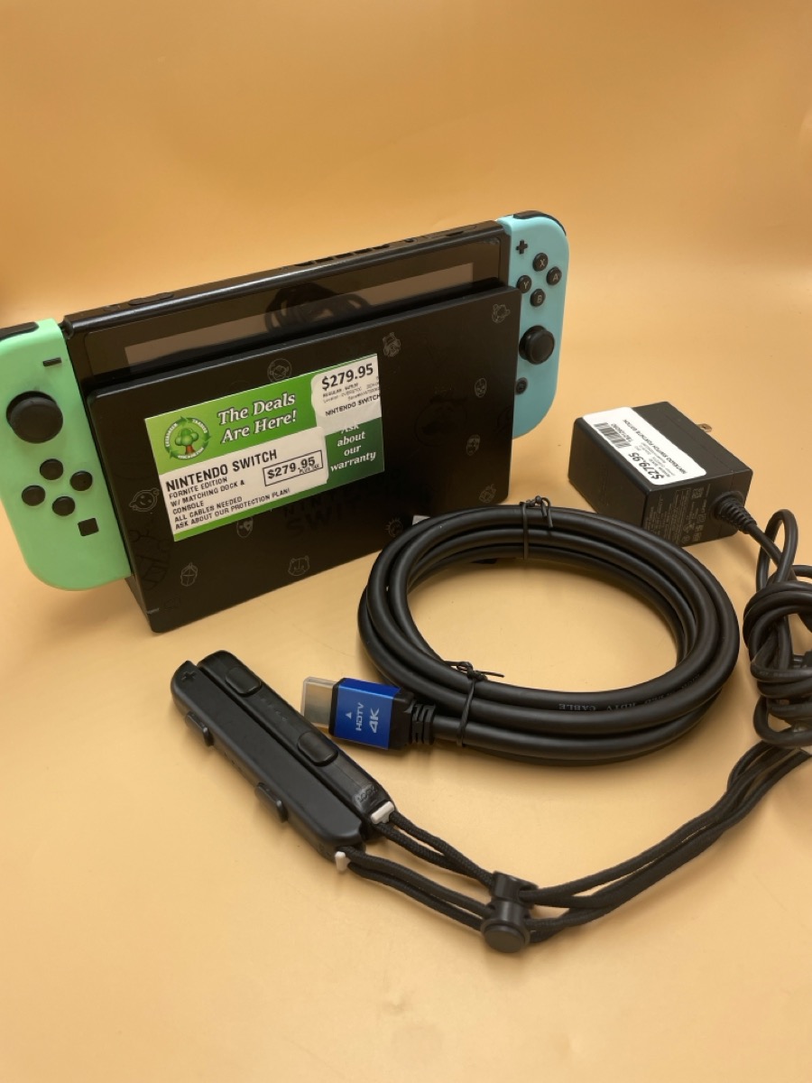 NINTENDO SWITCH FORTNITE EDITION - W/ DOCK & CONSOLE - ALL CABLES Good ...