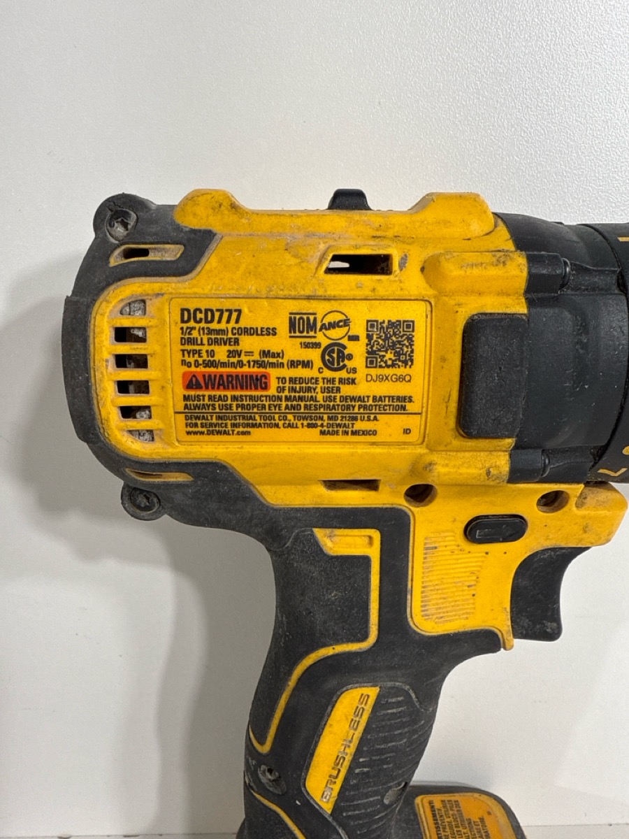 DEWALT DRILL DCD777 1/2" TOOL ONLY, TESTED Good | Buya