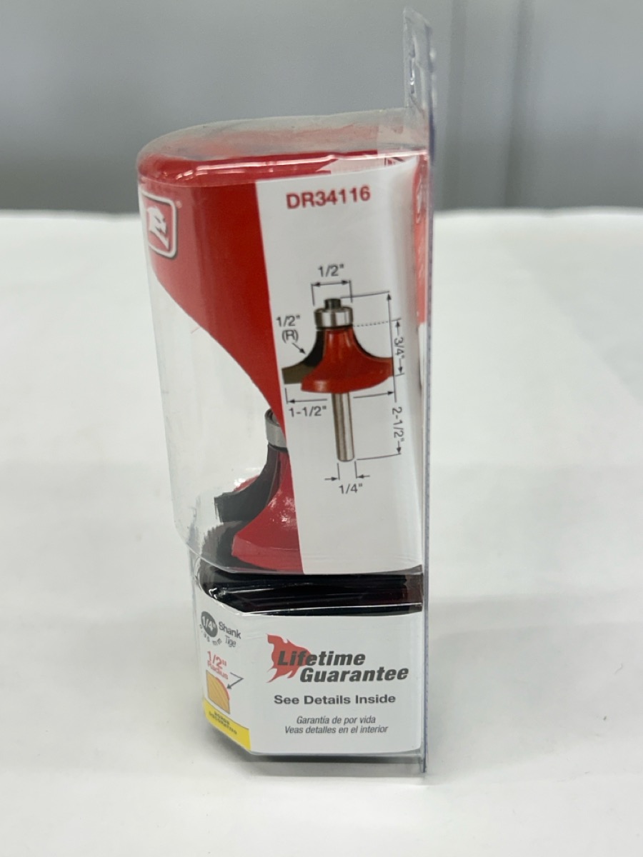 DIABLO DR34116, ½" Rounding Over Bit, Carbide Titanium, ¼" Shank Brand ...