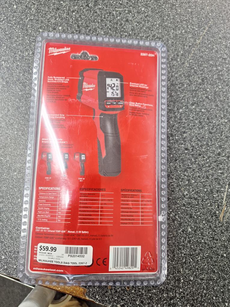 Milwaukee 2267-20H Infrared 10:1 Temp-Gun (1089382) Brand New | Buya