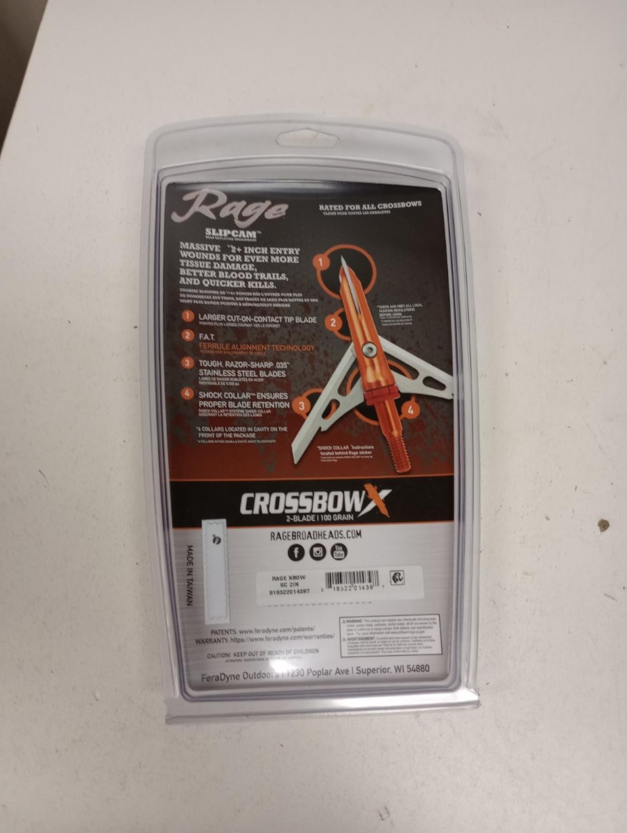 RAGE ARCHERY 2" 100GRAIN CROSSBOW TIPS Brand New | Pawn 1 | Spokane | WA