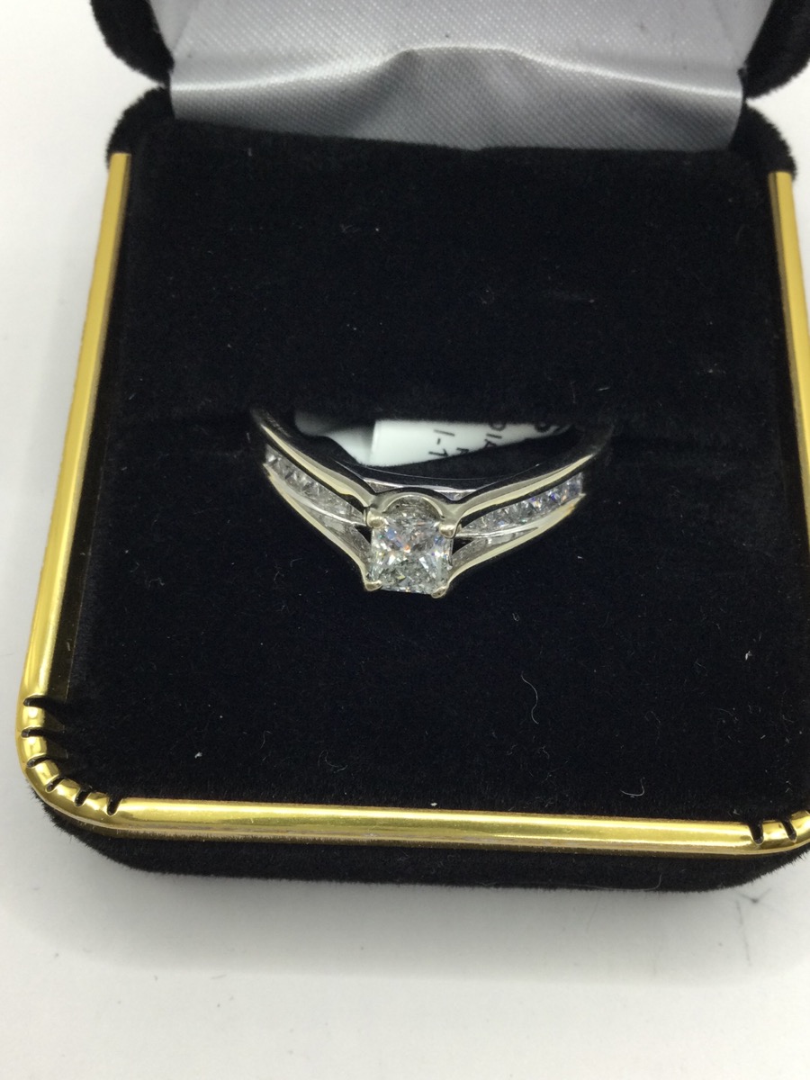 LADIES Lady's Diamond Engagement Ring 13 Diamonds .98 Carat T.W. 14K ...