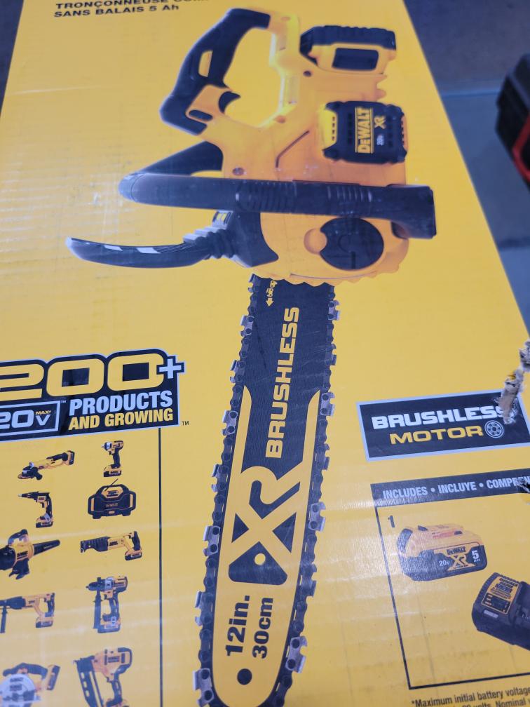 DEWALT DCCS620P1 20V MAX XR Cordless Compact 12 in. Chainsaw Kit (5 Ah ...