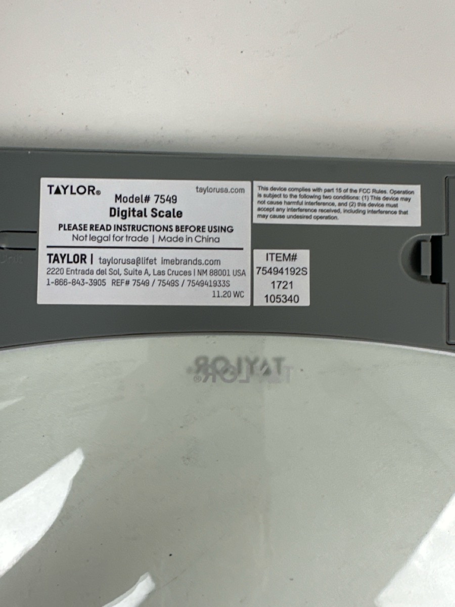 TAYLOR ELECTRONICS GLASS DIGITAL SCALE Very Good | Pawn 1 | Spokane | WA