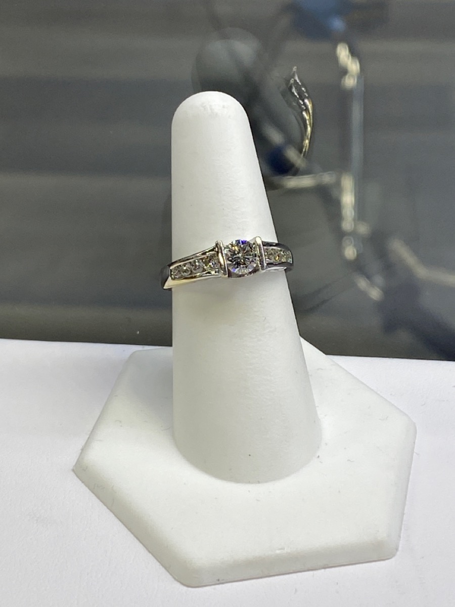 LADIES Lady's Diamond Engagement Ring 21 Diamonds 1.07 Carat T.W. Pre ...