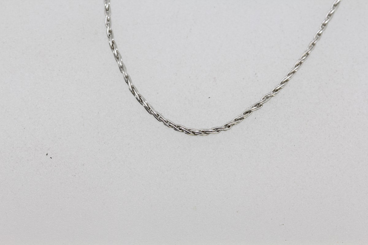 14k White Gold Rope Chain Necklace - 18" Pre-owned | Buya