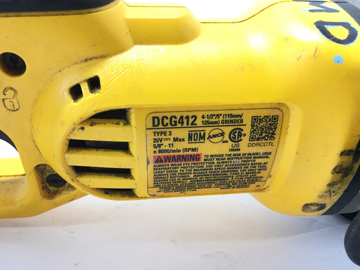 DEWALT DCG412 20V MAX 4-1/2" Angle Grinder *tool only (DC-AL) Like New ...