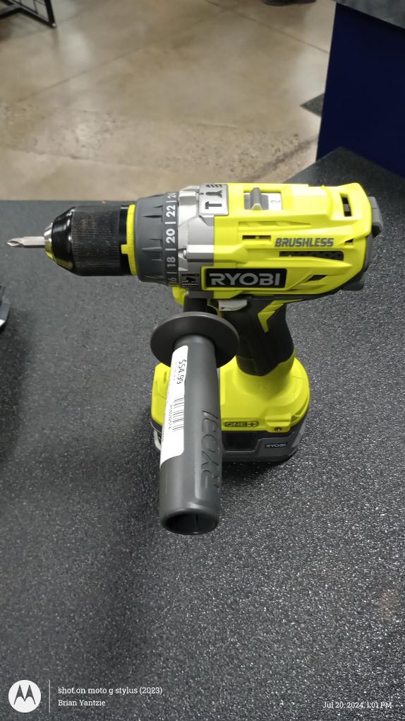 RYOBI TOOLS P251 CORDLESS BRUSHLESS DRILL WITH CARRYING BAG, BATTERY ...