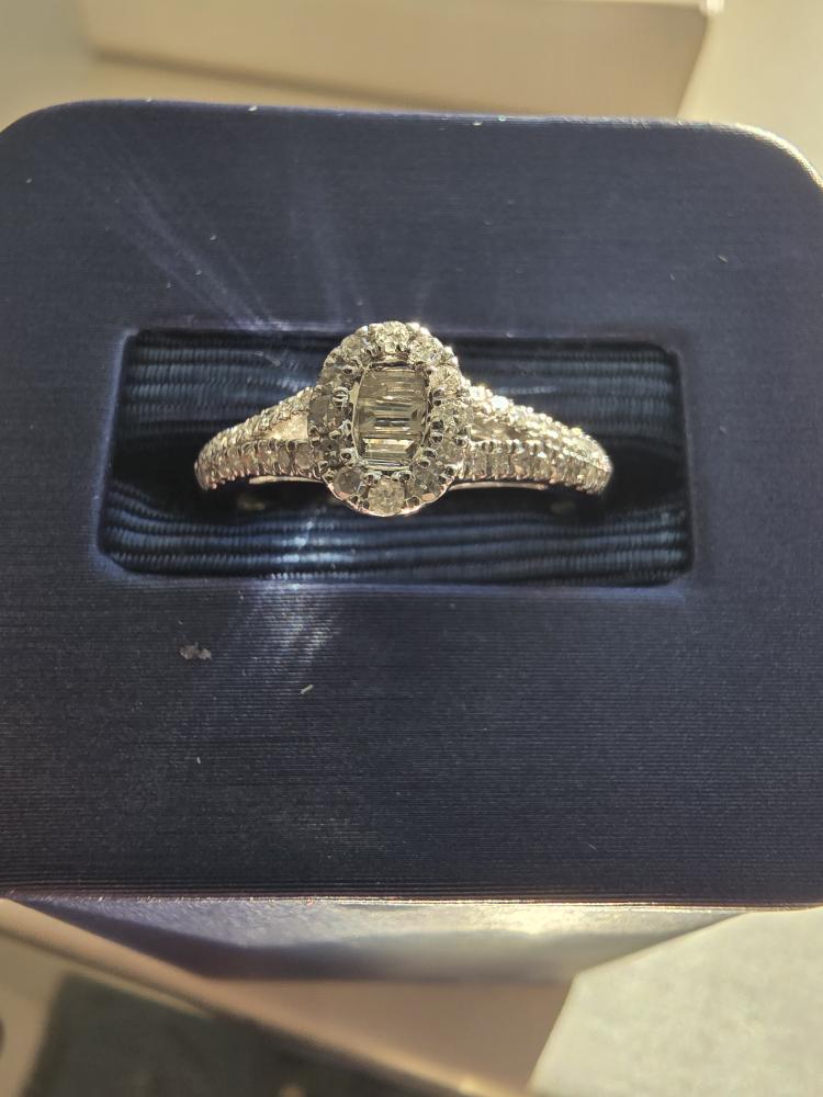 White Stone Lady's Stone Ring 10K White Gold 2.29g Pre-owned | Buya