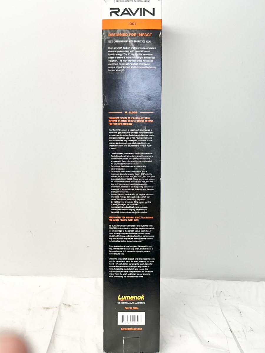 ARCHERY OTHER RAVIN XK5; SETS OF3 PREMIUM LIGHTED CARBON ARROWS Brand ...