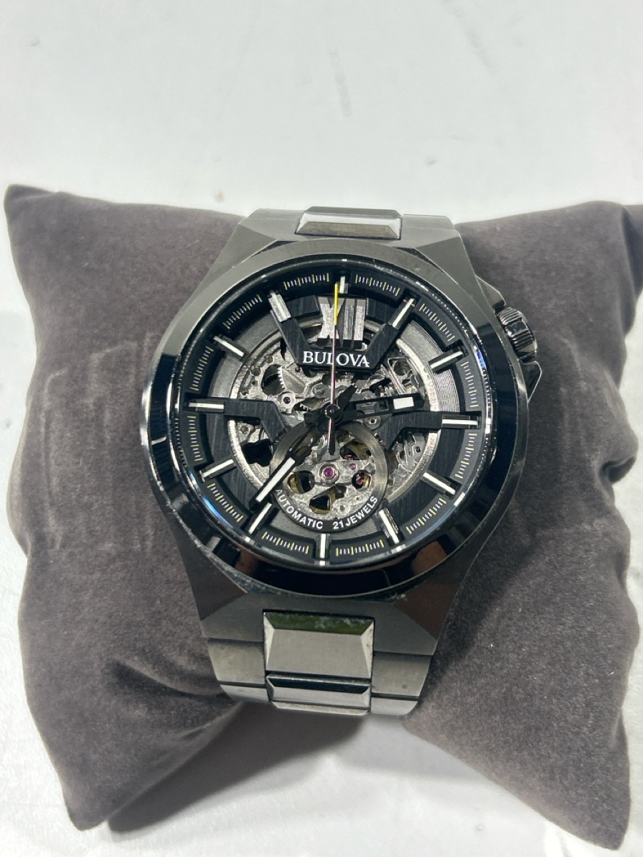 BULOVA AUTOMATIC SKELETON DIAL GTS WATCH 98A179 W/BOX Very Good | Pawn ...