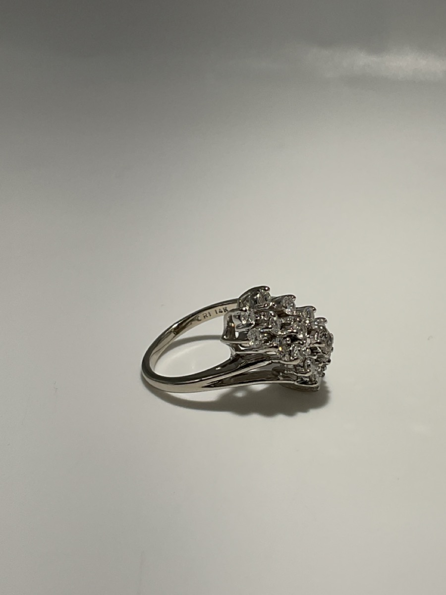 Dia Cluster Ring 19 Dias .62 Carat T.W. 14K White Gold 5.4g CJL059222 ...