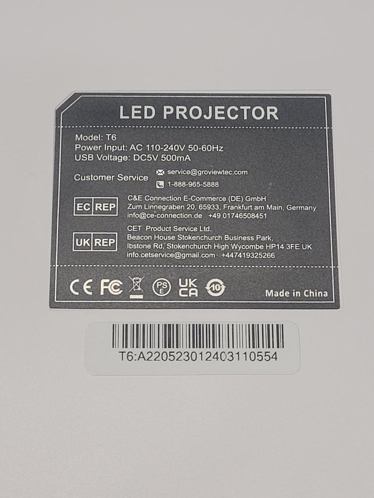TOPVISION PROJECTOR T6 IOB, COMPLETE, OPEN BOX, LIGHT TO NO USE. Like ...