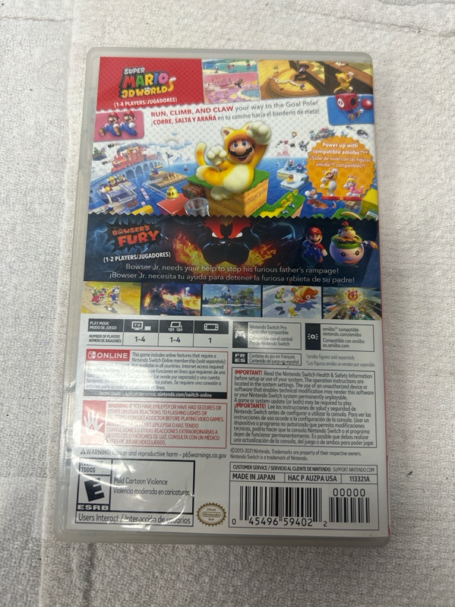 NINTENDO SWITCH GAME SUPER MARIO 3D WORLD/BOWSERS FURY Very Good | Pawn ...