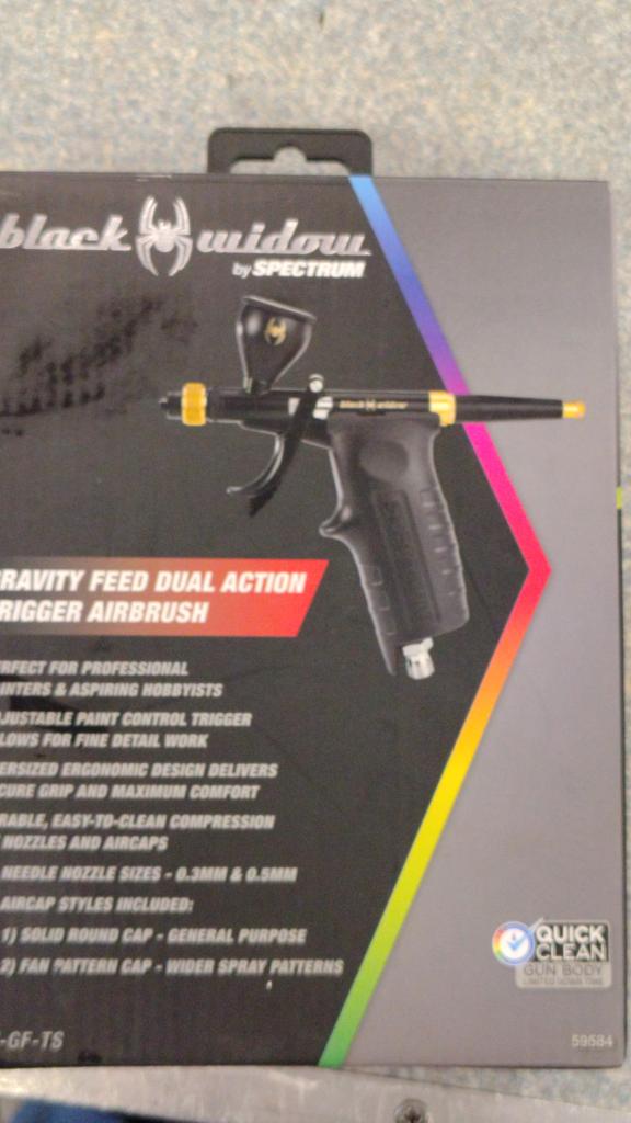 BLACK WIDOW BY SPECTRUM Professional HTE Gravity-Feed Air Spray Gun ...