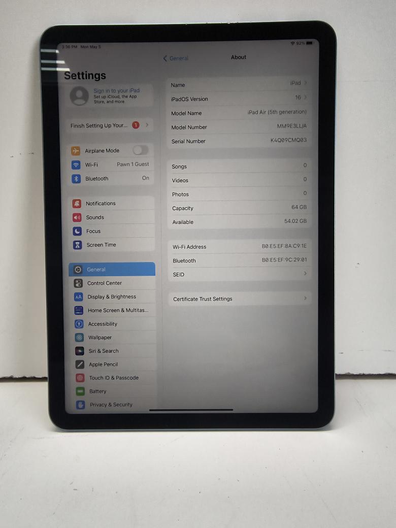 APPLE IPAD AIR A2588 64GB Good | Pawn 1 | Spokane | WA