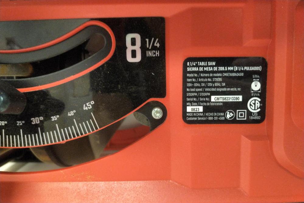 CRAFTSMAN TABLE SAW CMXETAX69434 8-1/4" BLADE Very Good | Pawn 1 ...