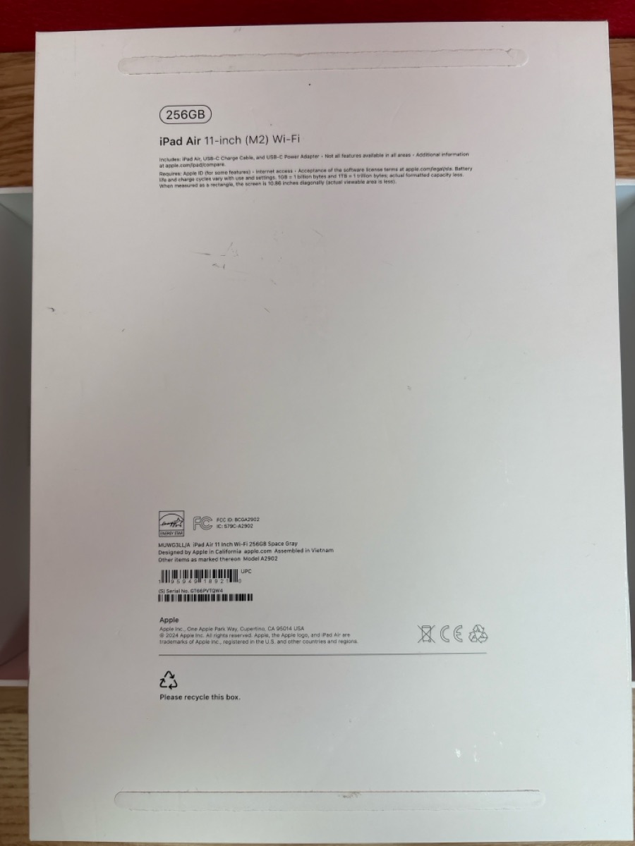 APPLE IPAD AIR 11" M2 - 2024 A2902 - 256GB Very Good | Buya