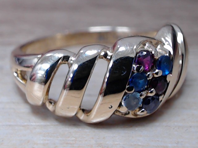 6-Stone Mothers Ring 10K Yellow Gold 2.8g Size:6.5 Pre-owned | Buya